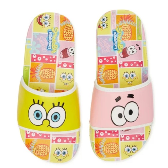 Shoes | Spongebob Squarepants And Patrick Slide Sandals | Poshmark